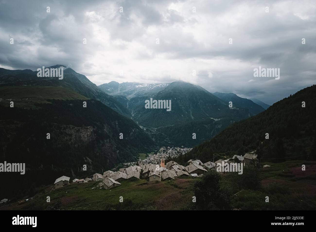 Rustic town on the mountain Stock Photo - Alamy