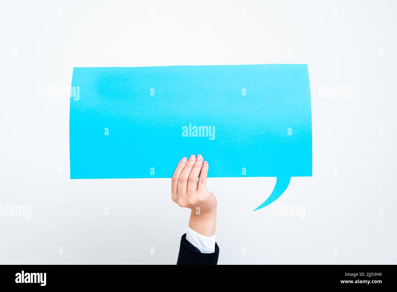 Businesswoman Holding Speech Bubble With Important Messages With One ...