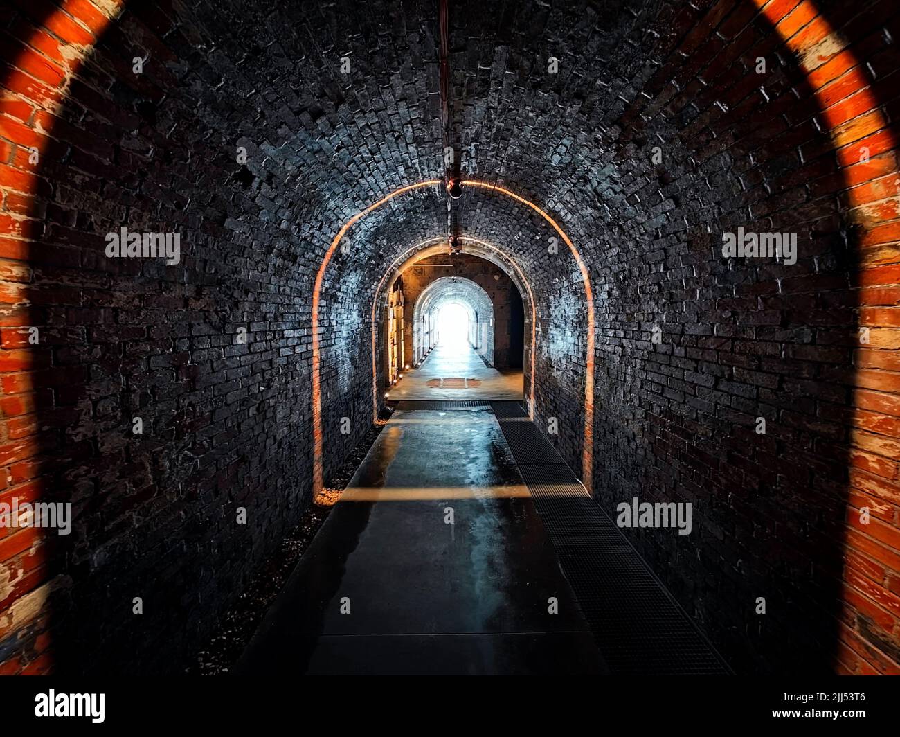 Tunnel corridor in the underground souterrain citadel in Verdun ...