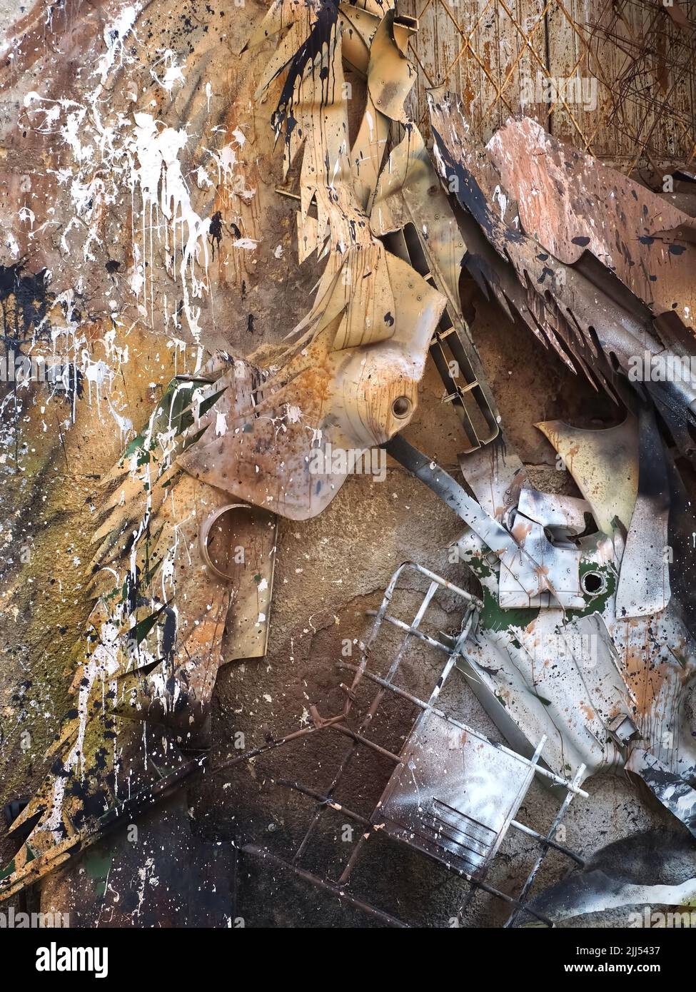 Half rabbit sculpture by Bordalo II in Gaia near Porto, Portugal Stock ...