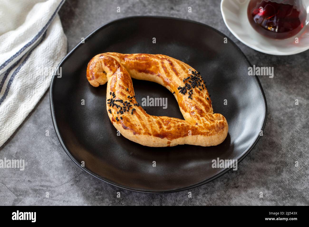 Sweet cookies. Assortment of sweet cookies with sesame topping on a ...