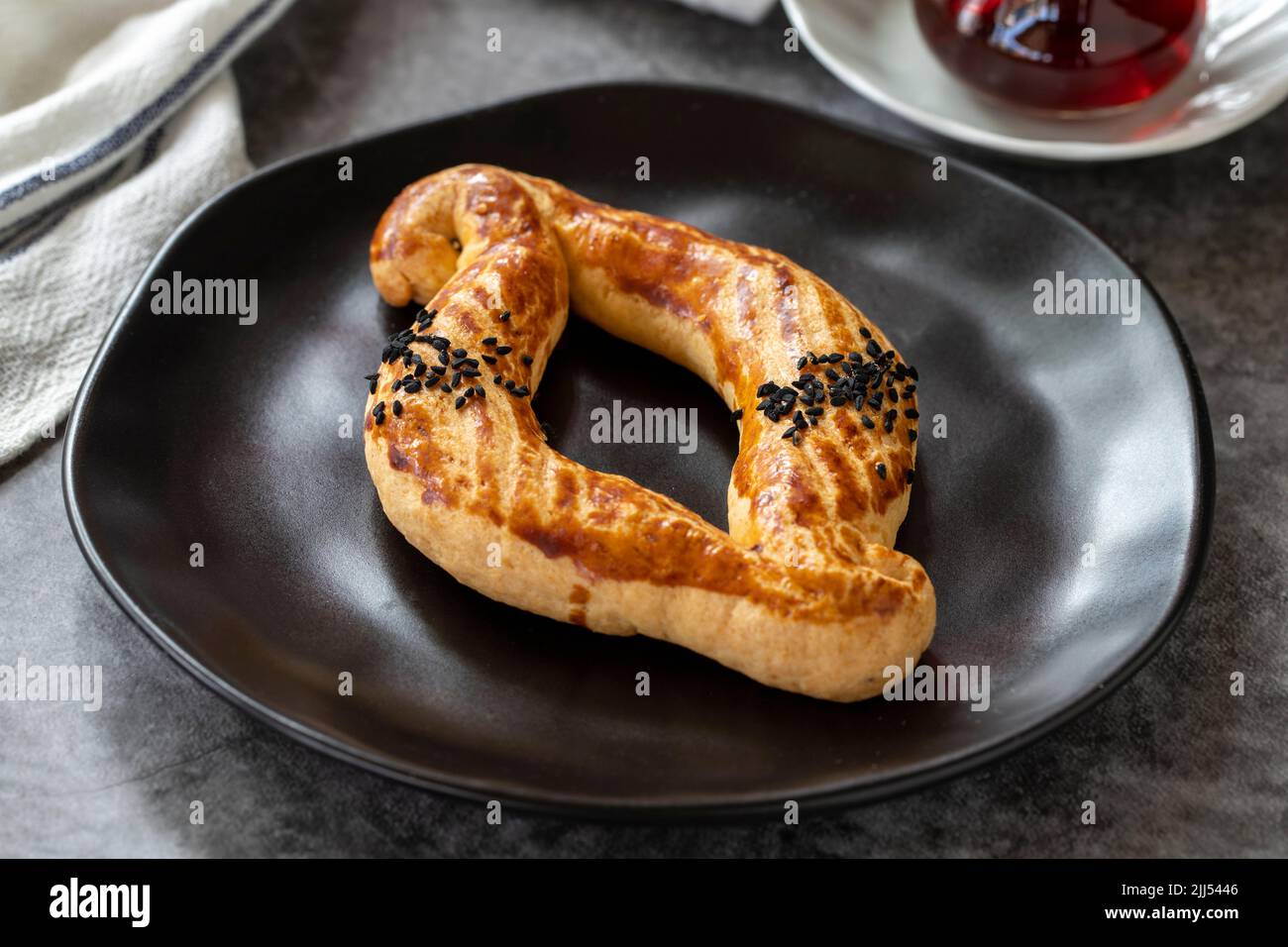 Sweet cookies. Assortment of sweet cookies with sesame topping on a ...