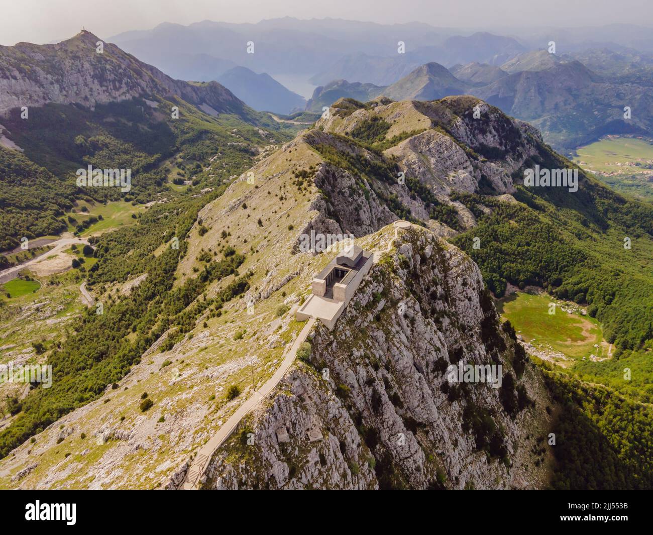 Montenegro. Lovcen National Park. Mausoleum of Negosh on Mount Lovcen ...