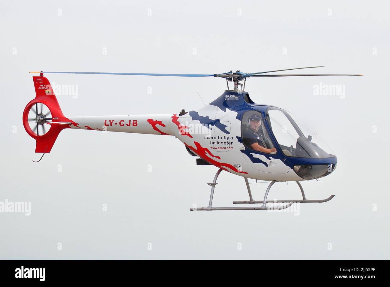 KAUNAS / LITHUANIA - August 10, 2019: Guimbal Cabri G2 two-seat light ...