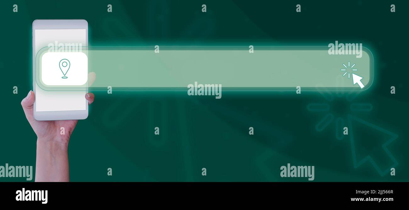 Hand Of Businesswoman Holding Smartphone Displaying Graphical Location ...