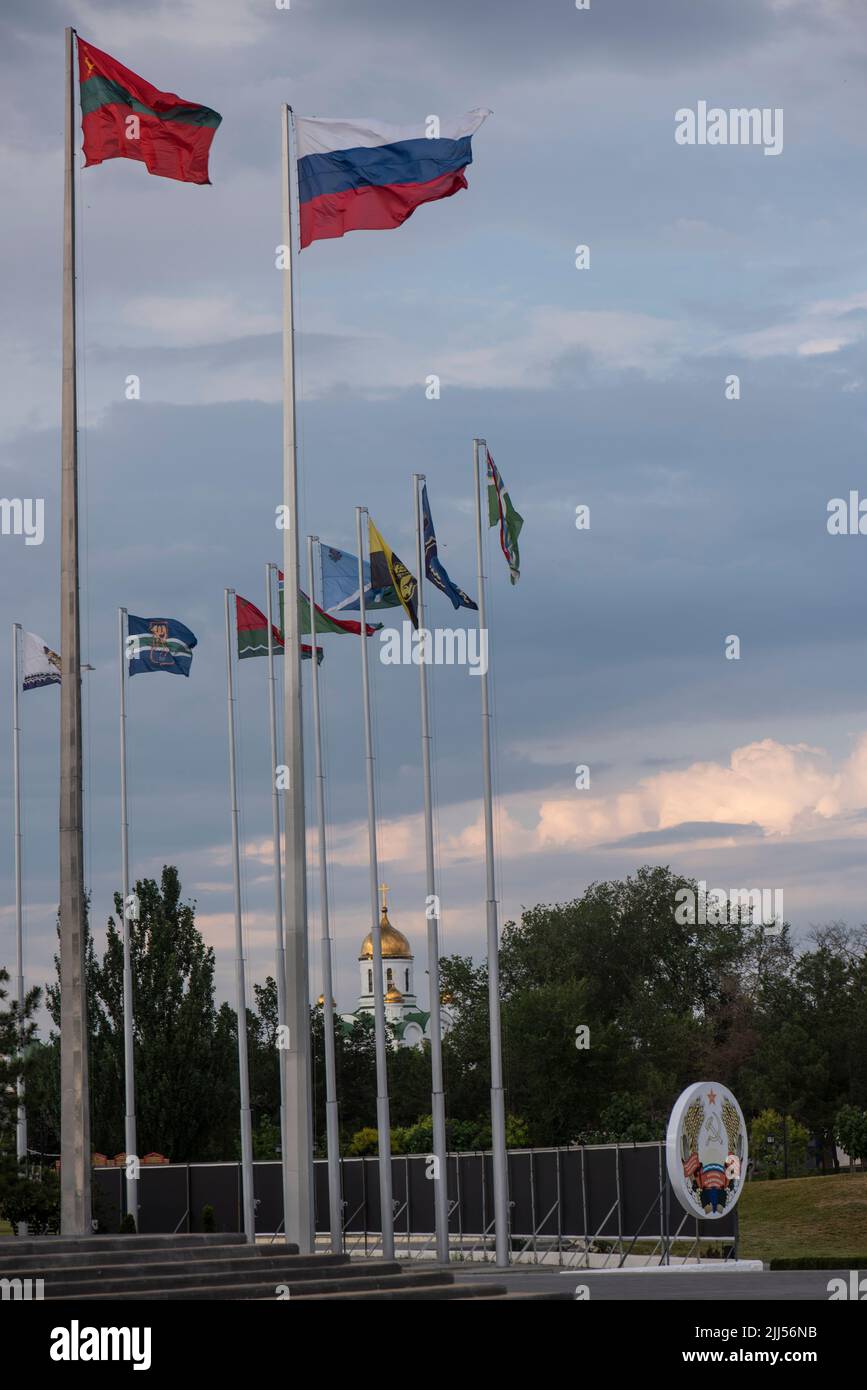 transnistrian and russian flags in tiraspol Stock Photo - Alamy