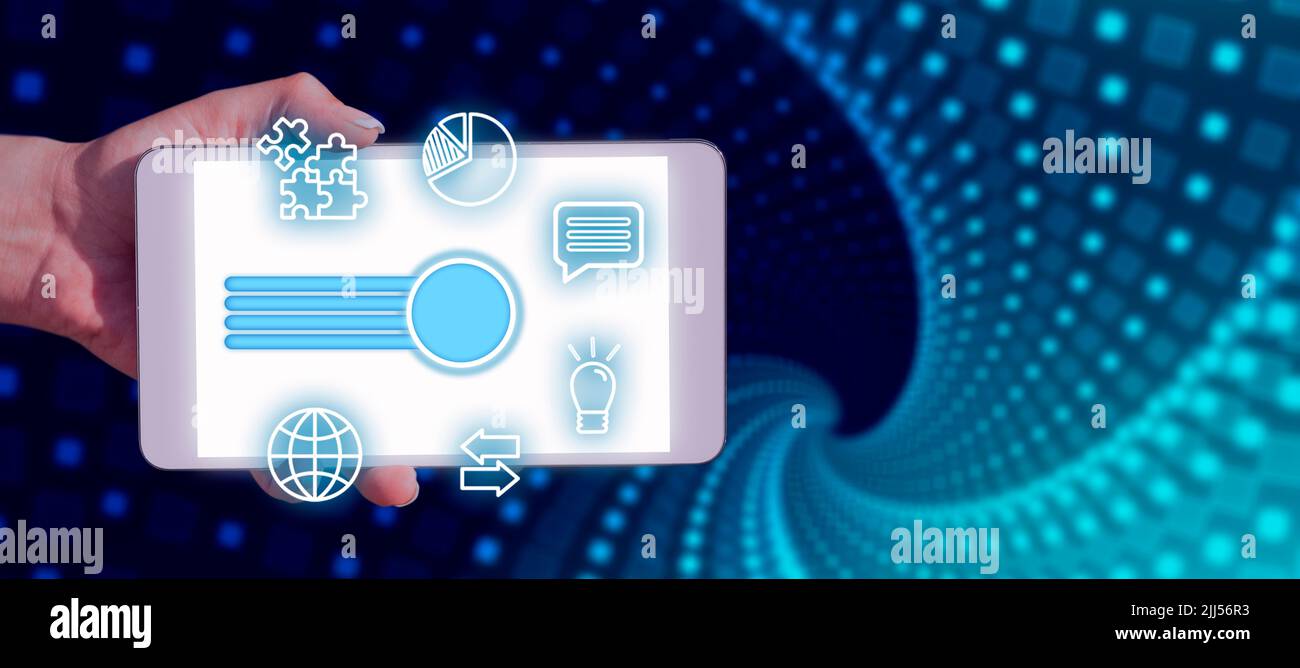 Businessman Holding A Tablet Showing The Power Button And Digital S In ...