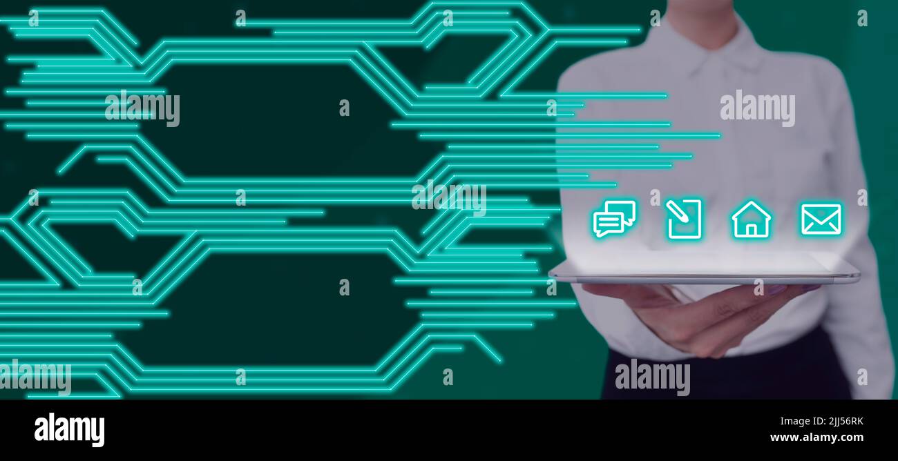 Businesswoman Holding A Tablet With Crucial Information And Displaying ...