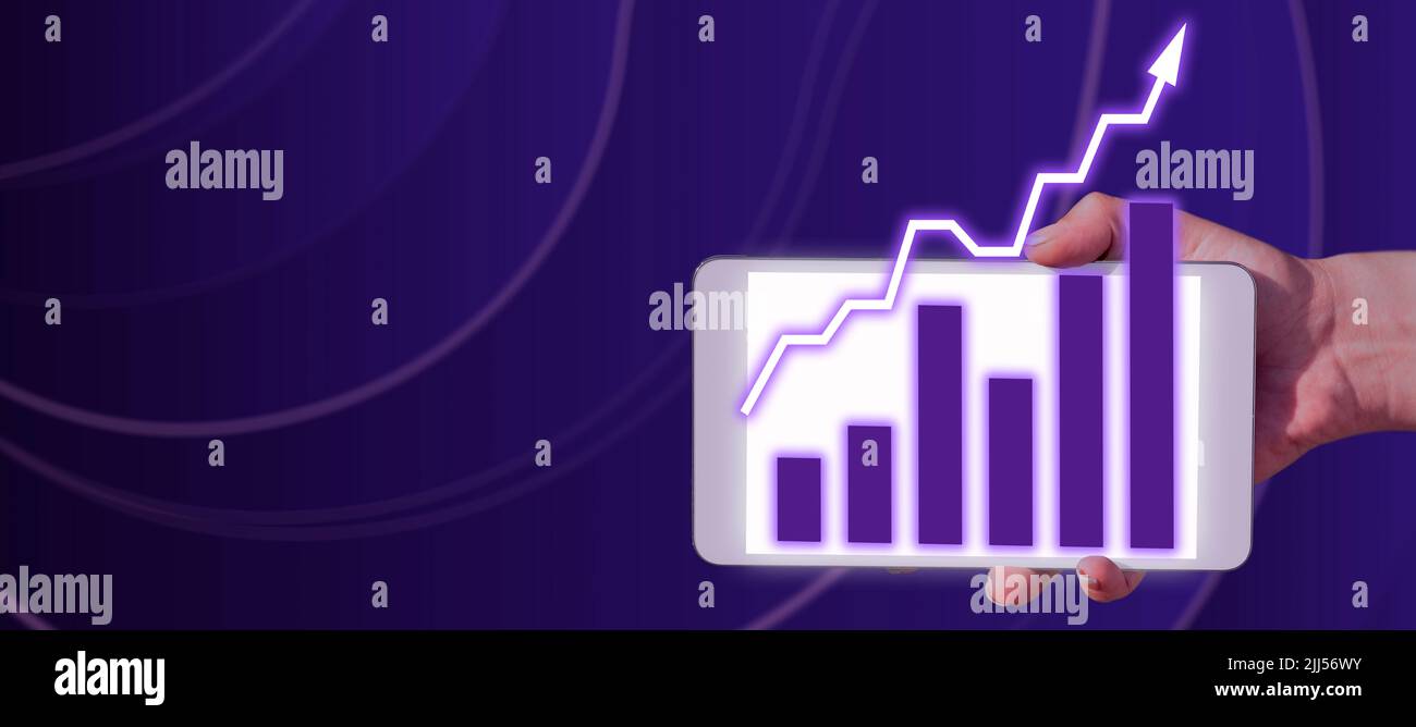Businessman Holding A Tablet With Hand And Showing Crucial Data On ...