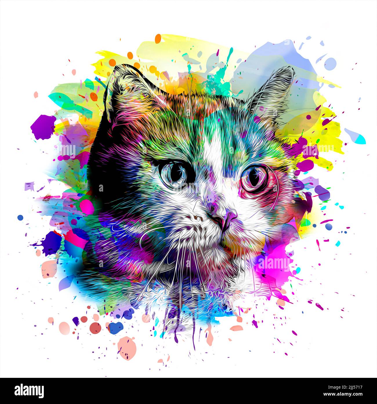 Abstract Cat Painting