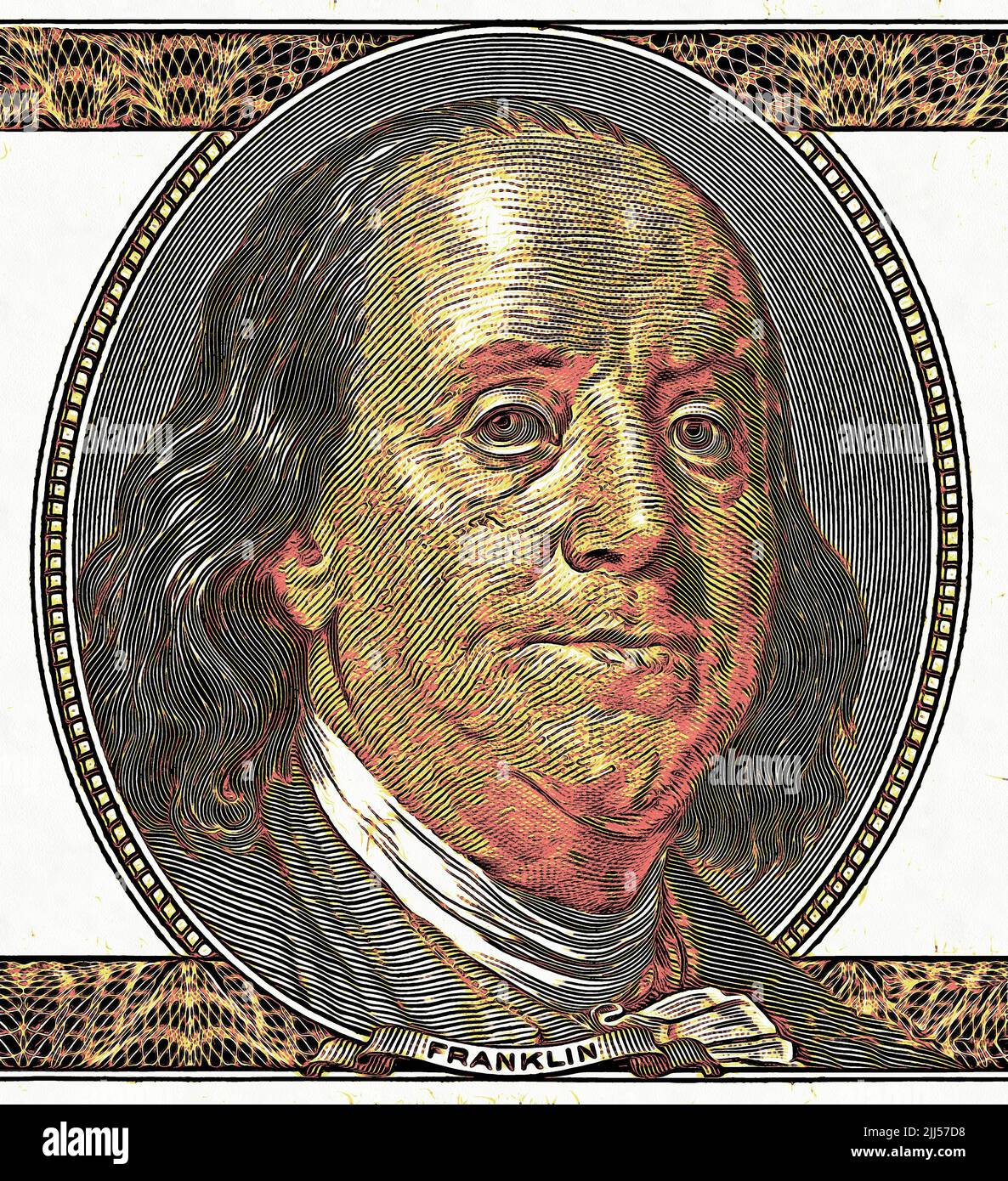 Benjamin franklin portrait painting Cut Out Stock Images & Pictures - Alamy