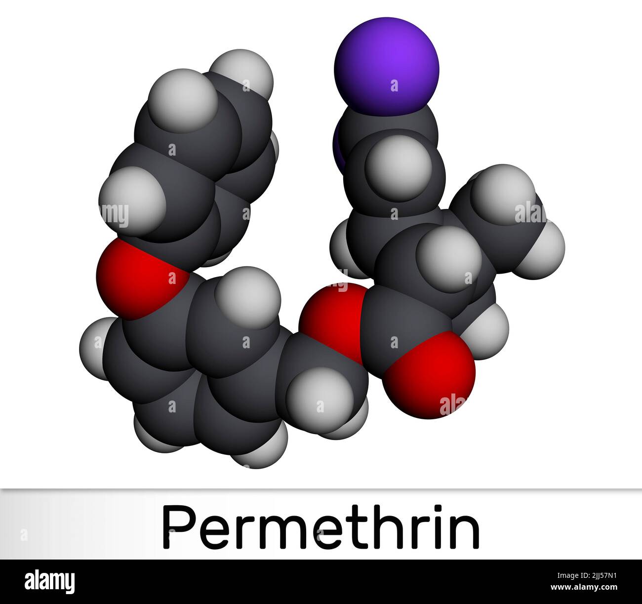 Permethrin molecule. It is insecticide and medication, used in ...