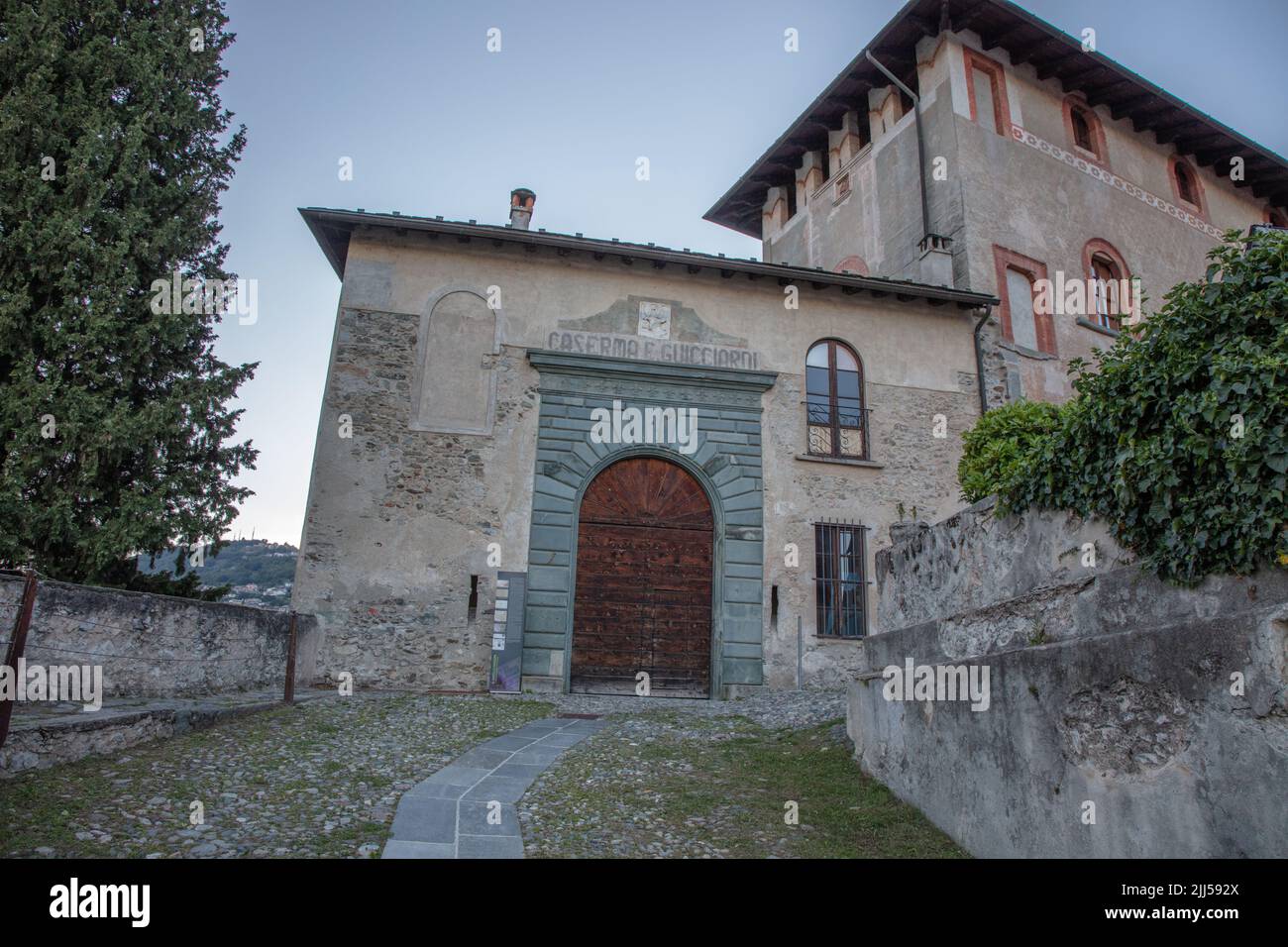 the beautiful entrance of Castle of Masegra, Sondrio, SO, Valtellina ...