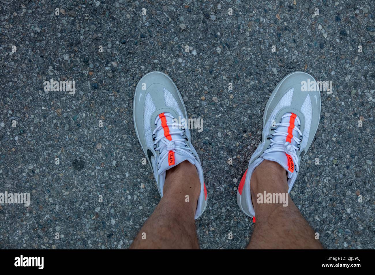 nike trainers, top view Stock Photo - Alamy