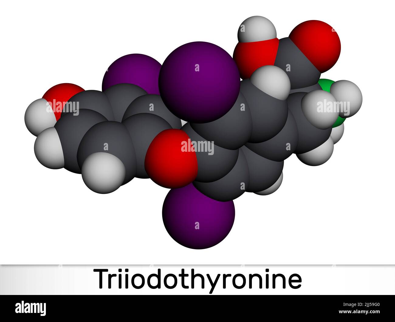 Triiodothyronine, T3, liothyronine molecule. It is thyroid hormone ... Triiodothyronine, T3, liothyronine molecule. It is thyroid hormone ...