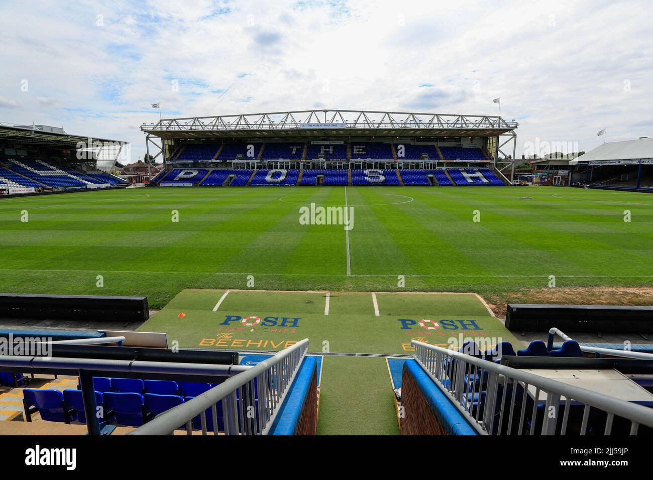 General view inside The Weston Homes Stadium ahead of today's game ...