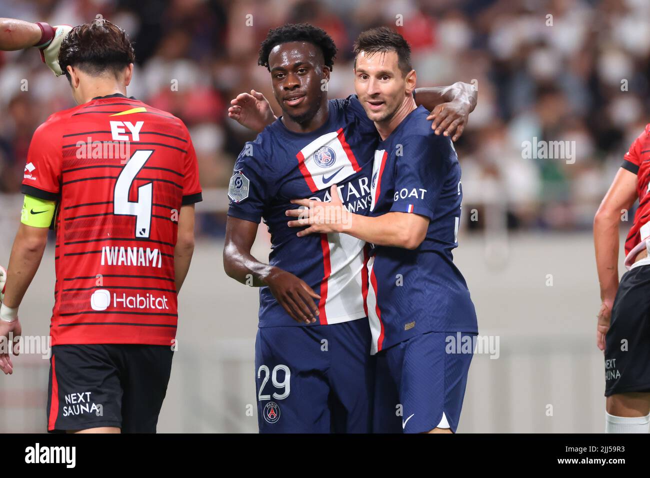 Saitama, Japan. 23rd July, 2022. (L to R) Arnaud Kalimuendo, Lionel ...
