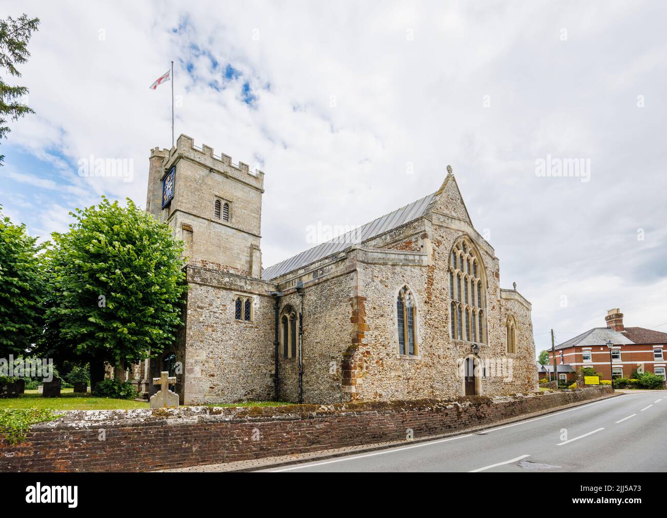 The exterior of historic St Mary's parish church in Fordingbridge, a ...