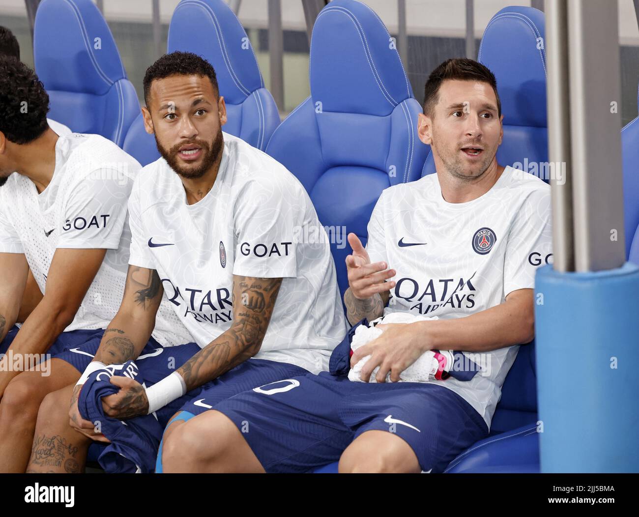 Tokyo, Japan. 23rd July, 2022. Paris Saint-Germain's Lionel Messi (R ...