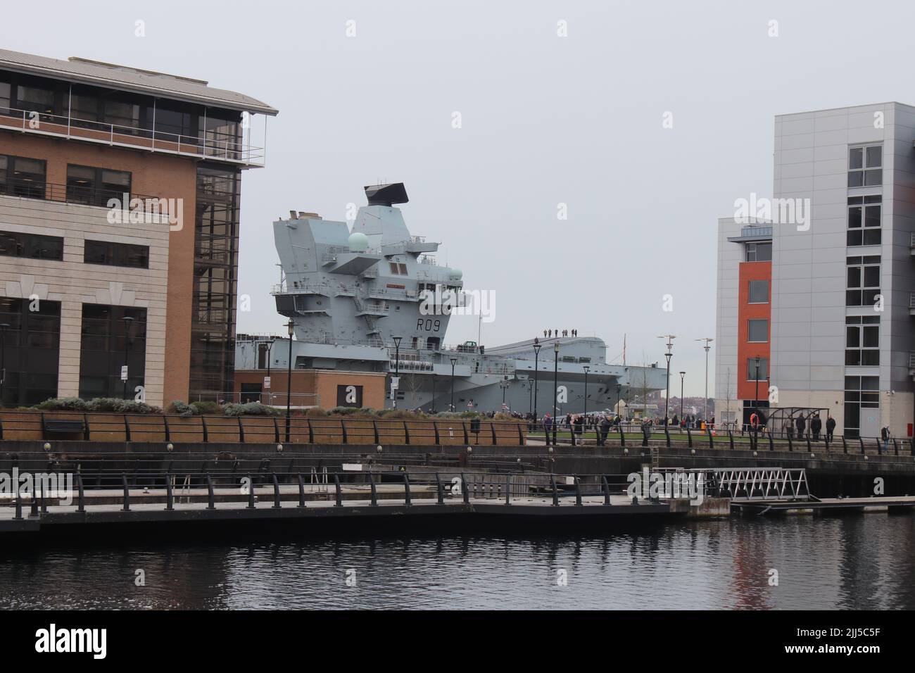 HMS Prince of Wales at the prince dock Liverpool Stock Photo - Alamy