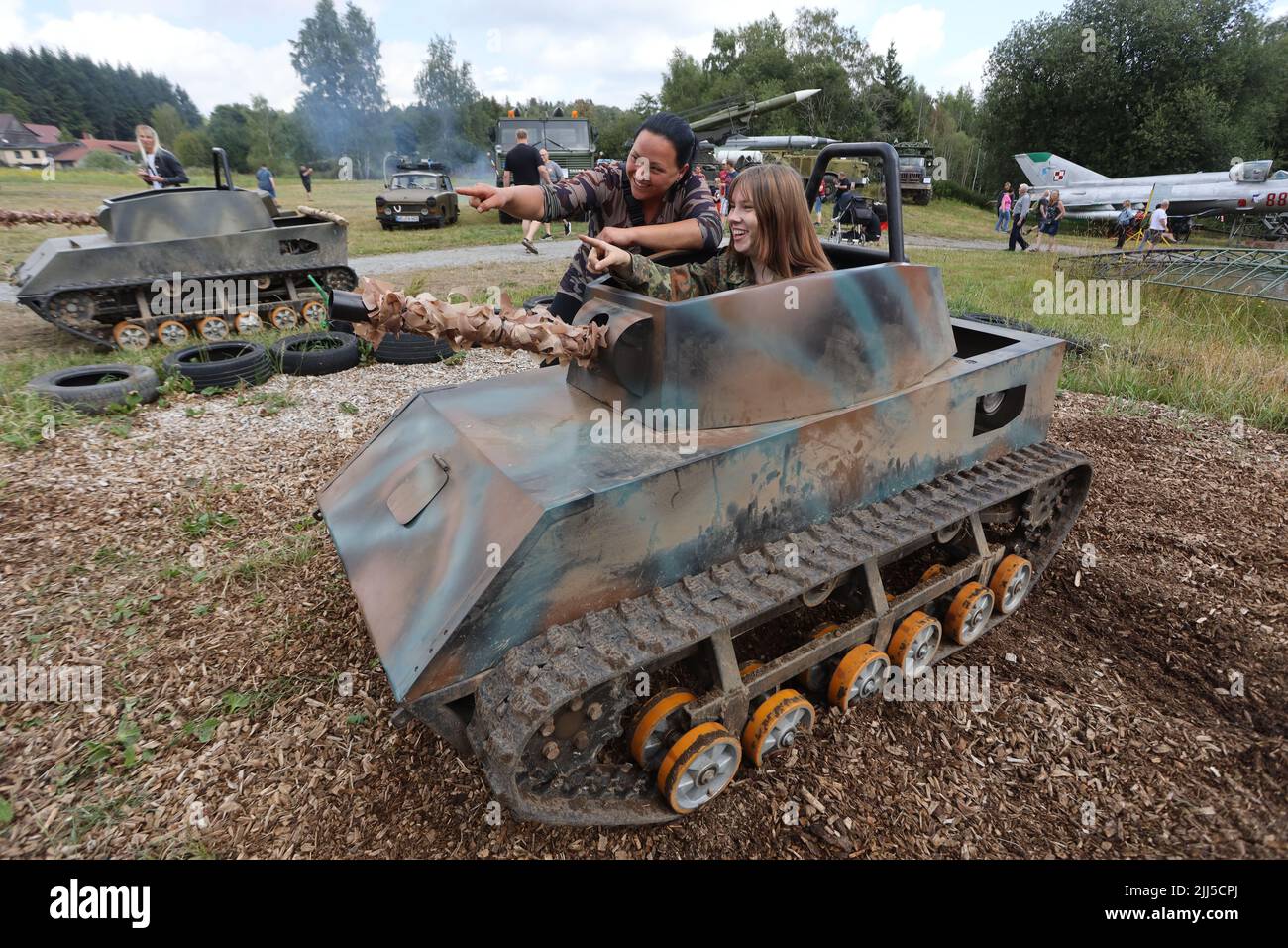 Benneckenstein, Germany. 23rd July, 2022. Visitors can drive a mini ...