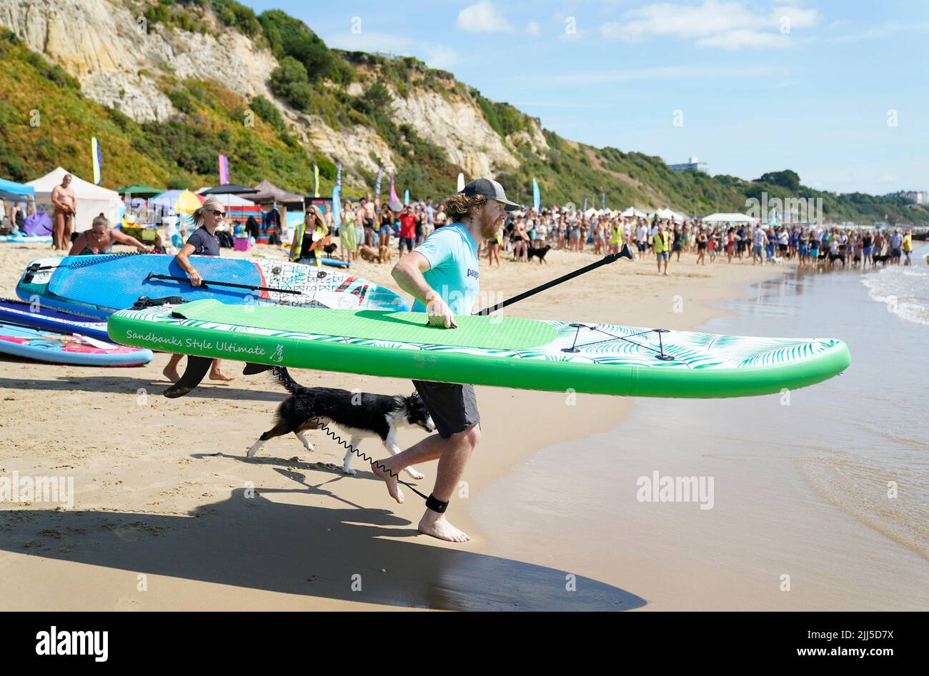Hugh McNally and his dog Scout take part in a heat during the Dog ...