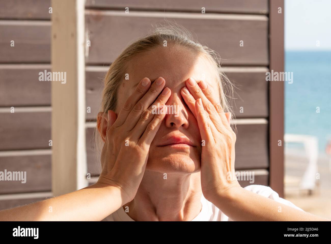 Face woman lips sea allergy nose macro female skin caucasian, concept ...