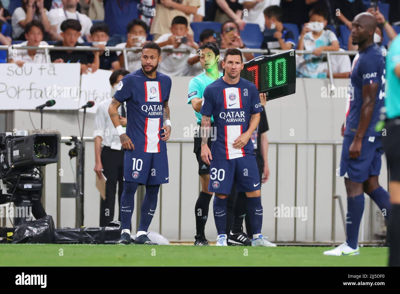 Saitama, Japan. 23rd July, 2022. (L to R) Neymar, Lionel Messi (PSG ...