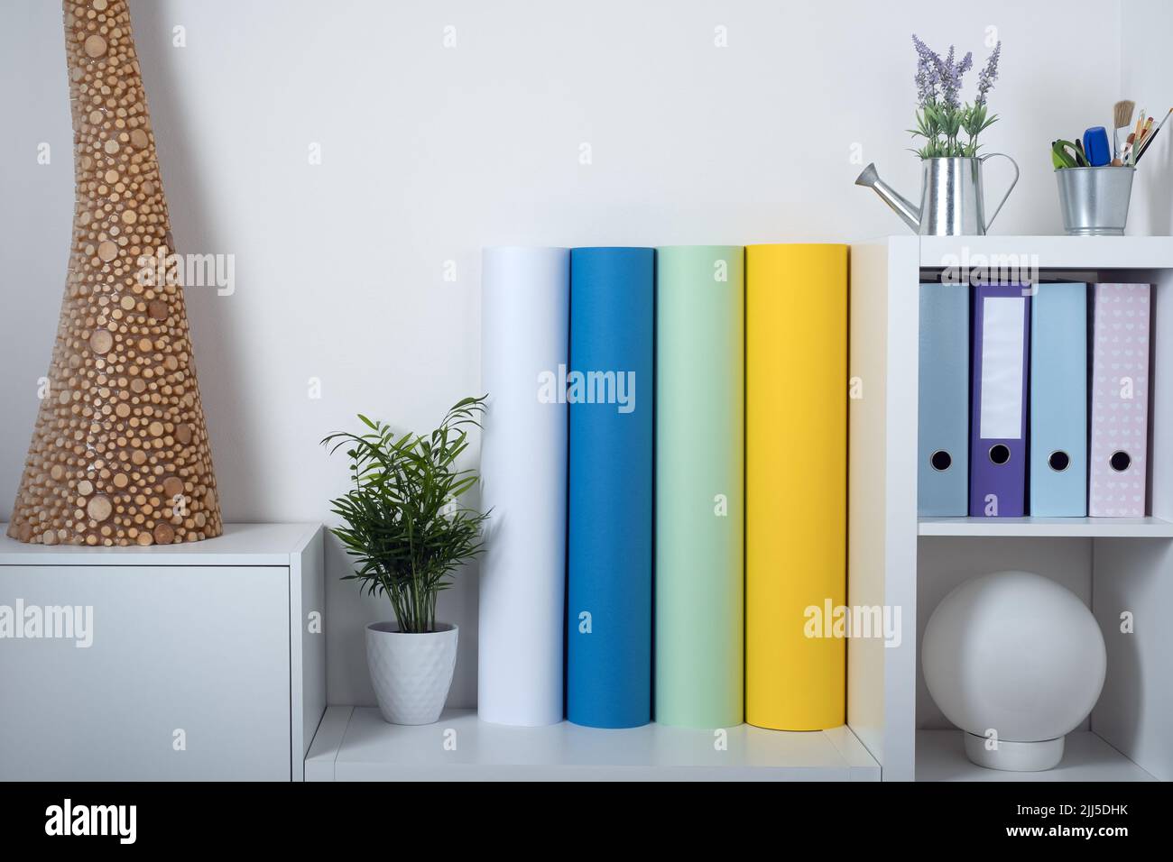 Modern Home Office Workplace, realistic decor with copy space ...