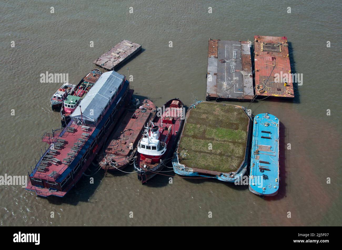 Barges on the River Thames Stock Photo - Alamy