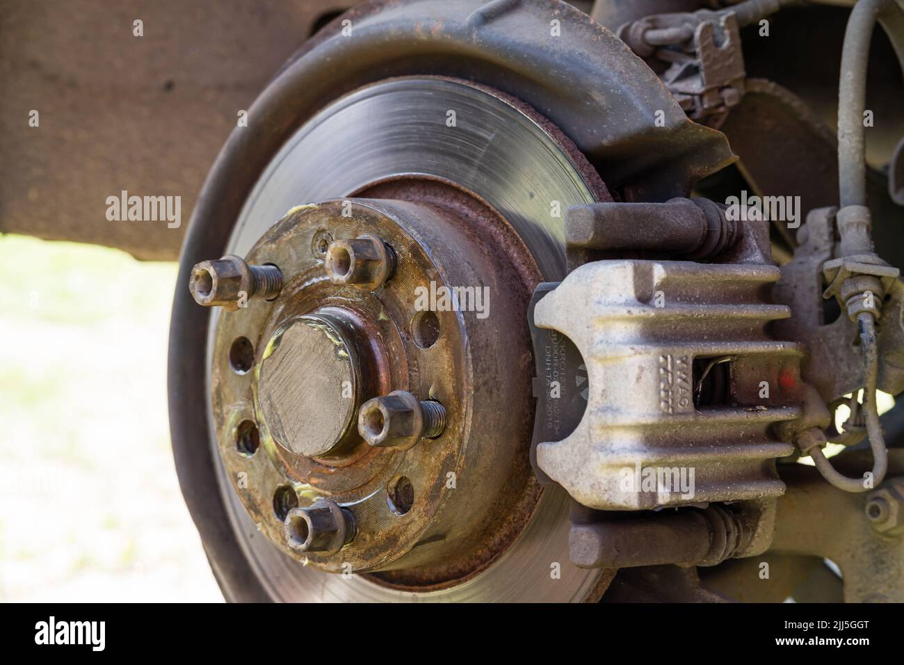 Brake system of an old car in Romania, Targoviste, 2021 Stock Photo - Alamy