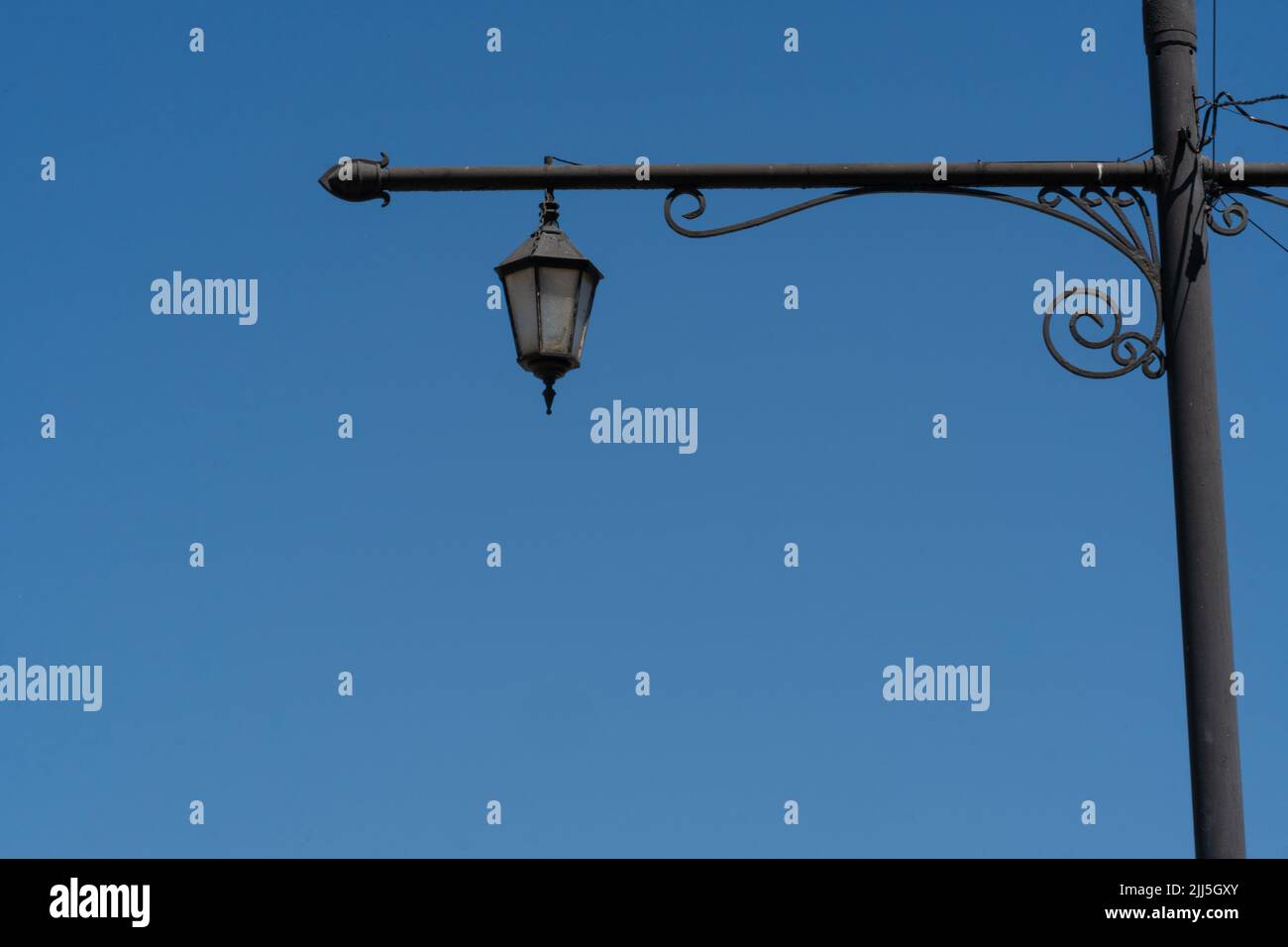 Lamppost view electric background sky concept metal lamp streetlight ...
