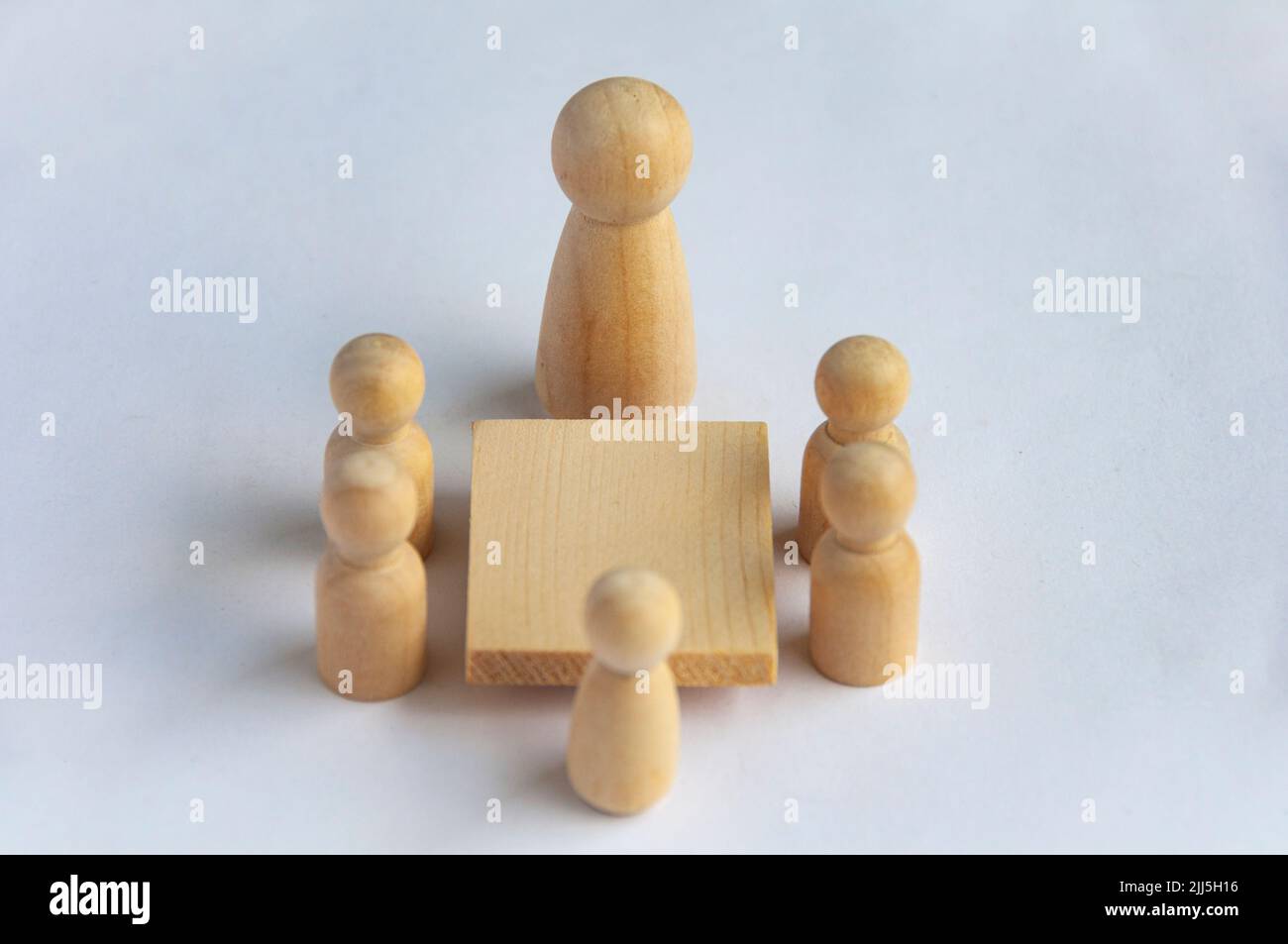 Wooden people figures having business meeting with customizable for ...
