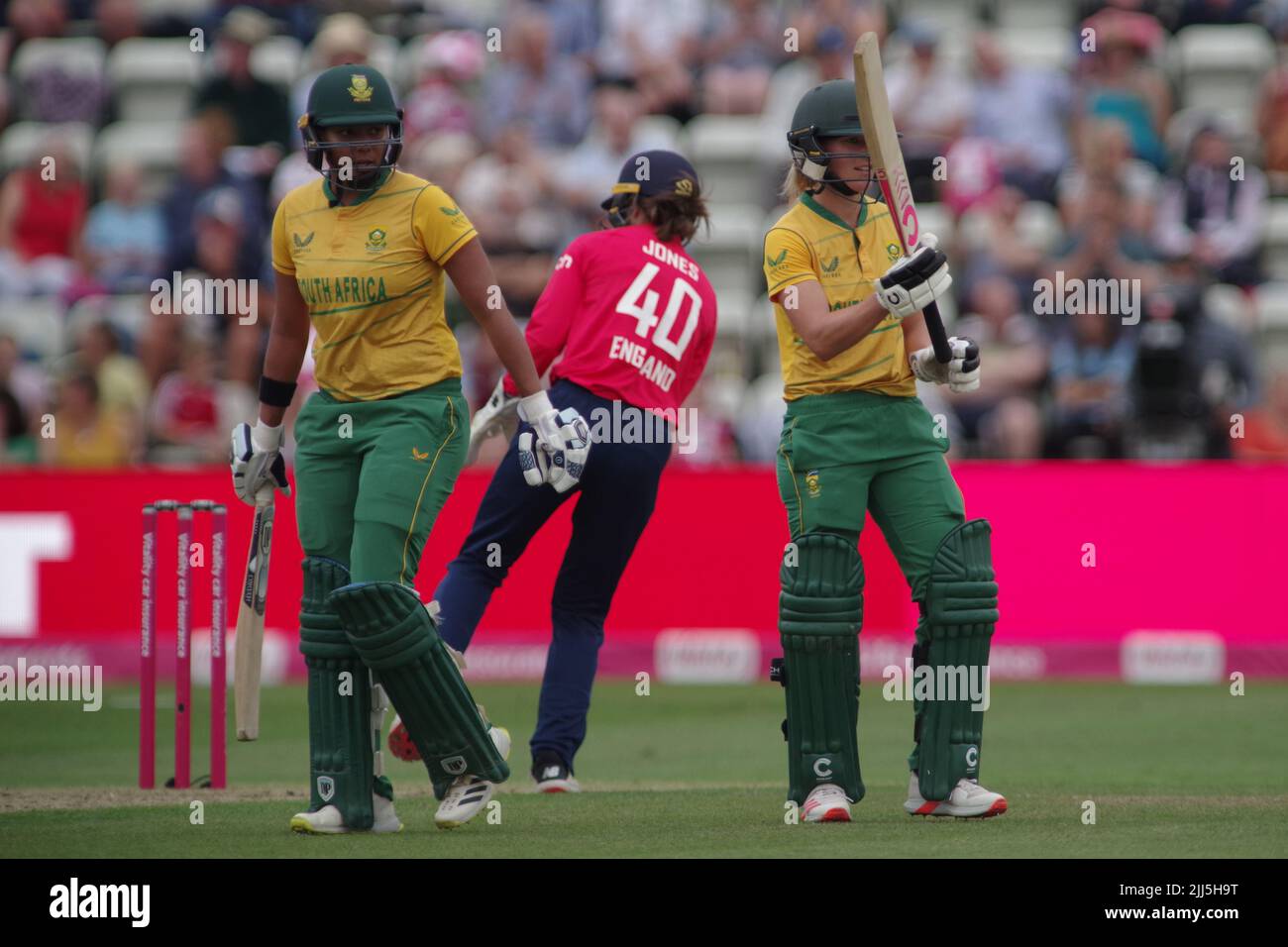 Worcester, UK. 23 July 2022. Anneke Bosch, batting for South Africa ...