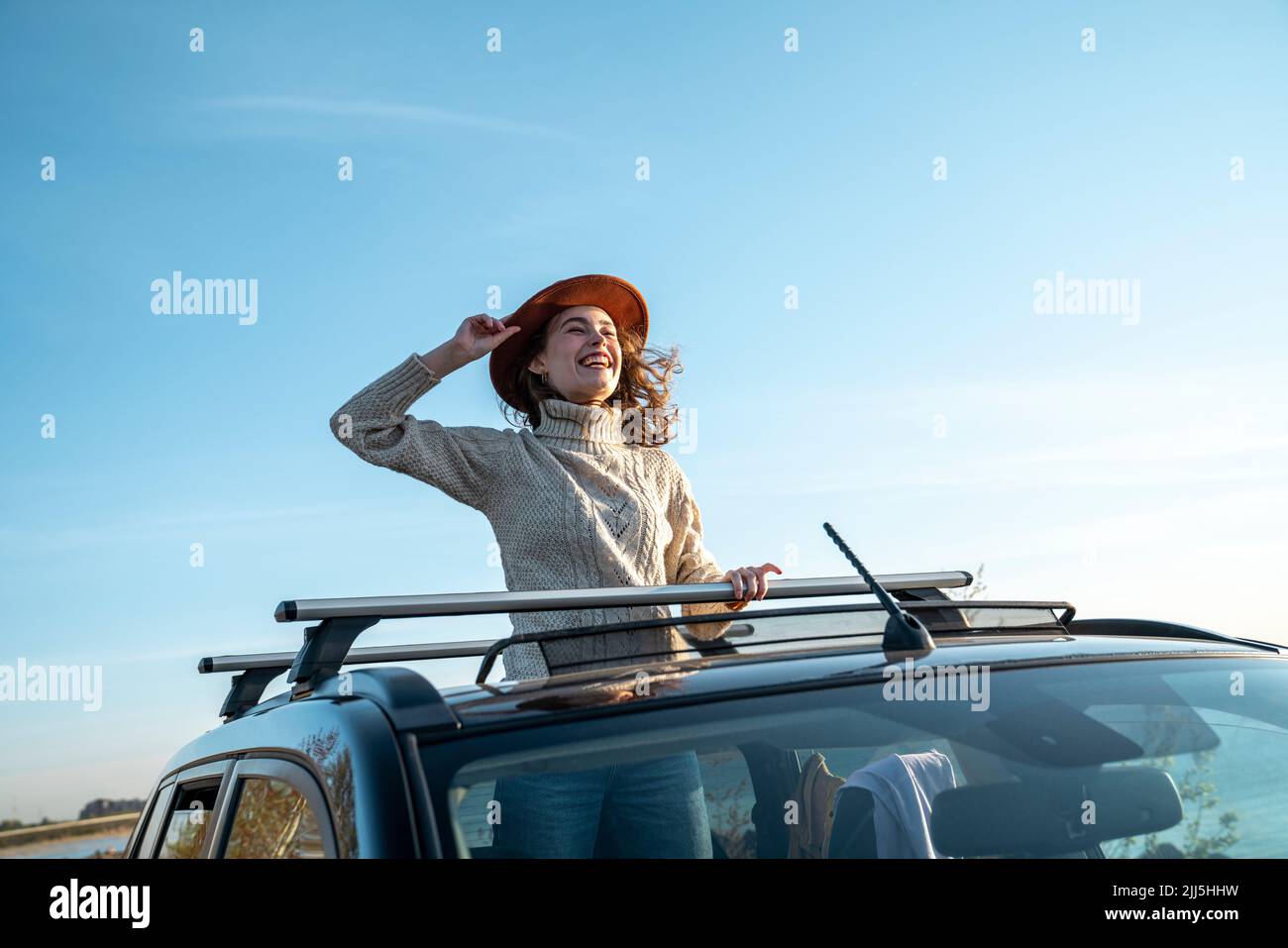 Standing through roof of car hi-res stock photography and images - Alamy