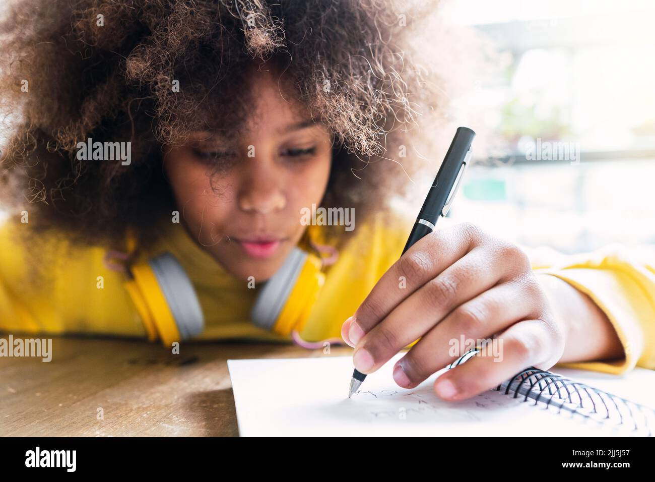 Child cafe notebook hi-res stock photography and images - Alamy