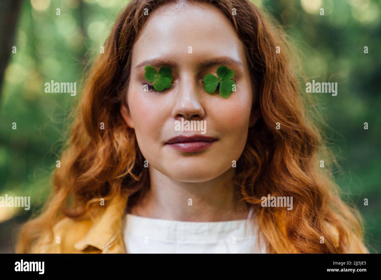 Young redheaded woman leaves hi-res stock photography and images - Alamy