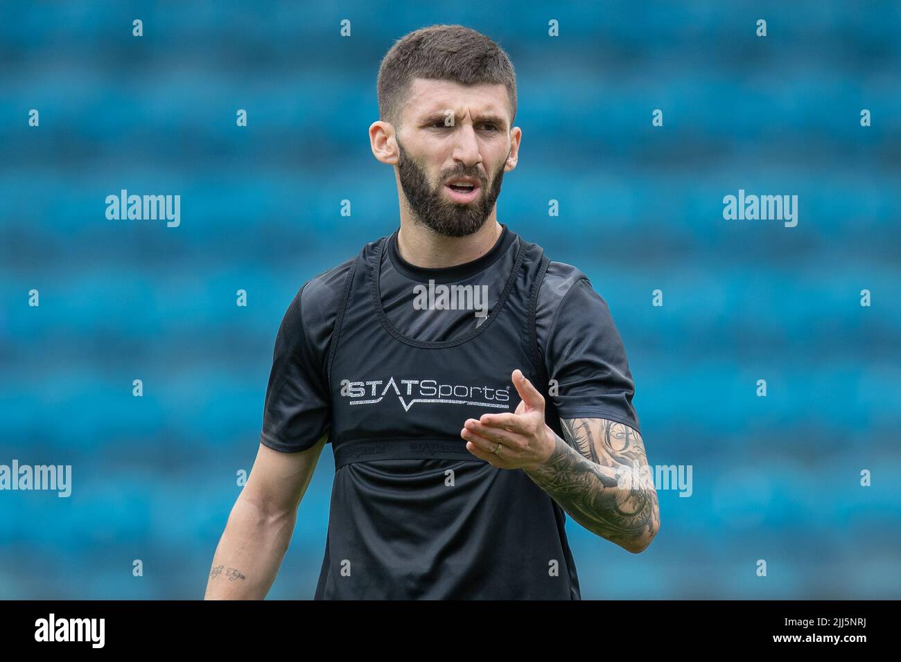 New signing Doğukan Sinik of Hull City during the pre match warm up ...
