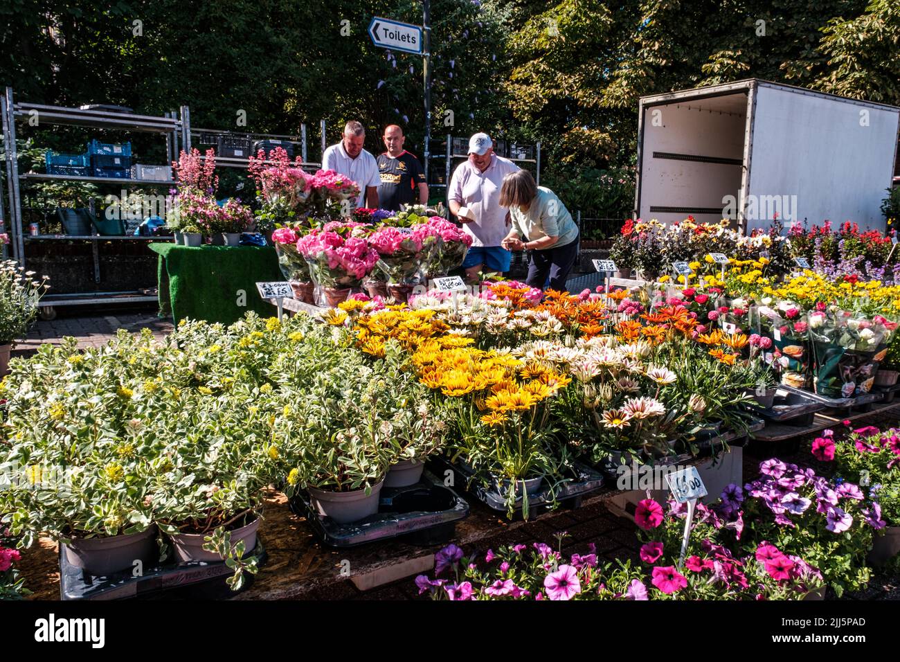 Dorking Surrey Hills UK, July 08 2022, Open Air Market Flower Stall ...