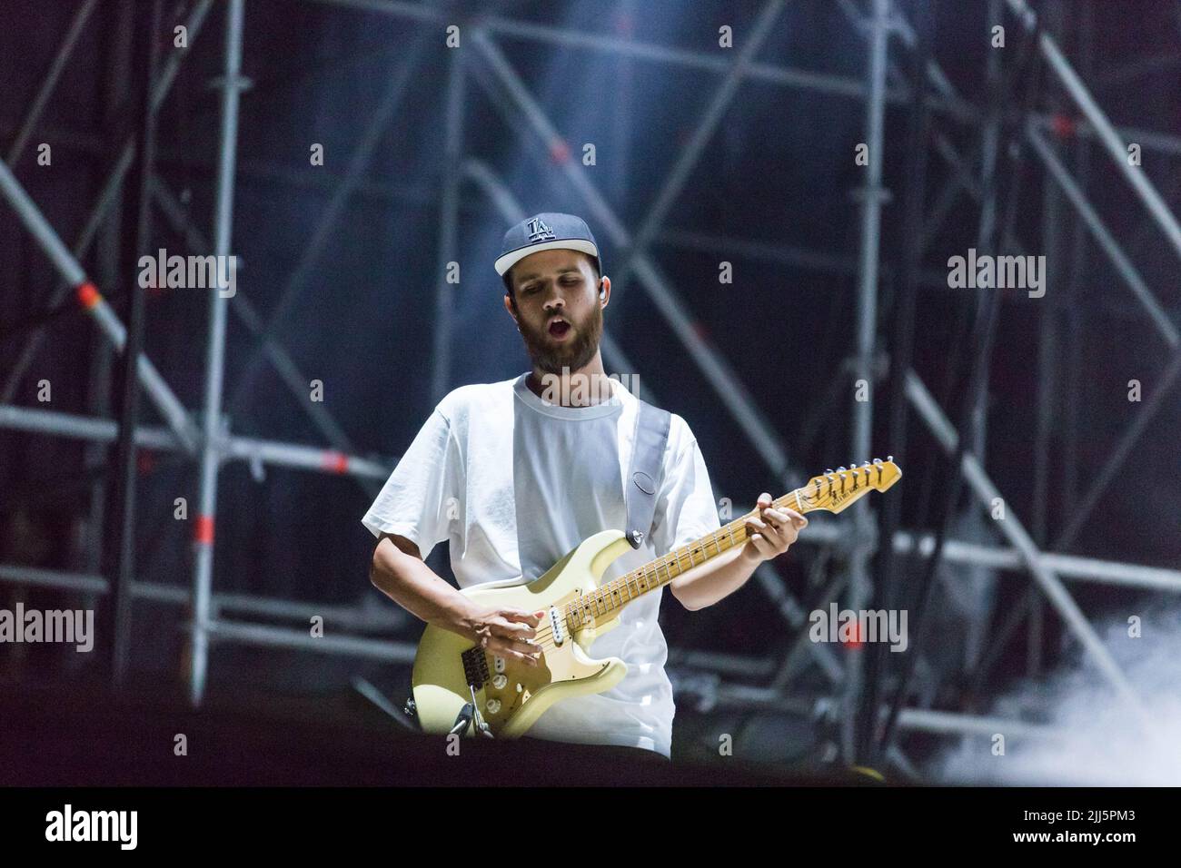 Rock in Roma, Rome, Italy, July 22, 2022, Claudio Bruno Guitarist ...