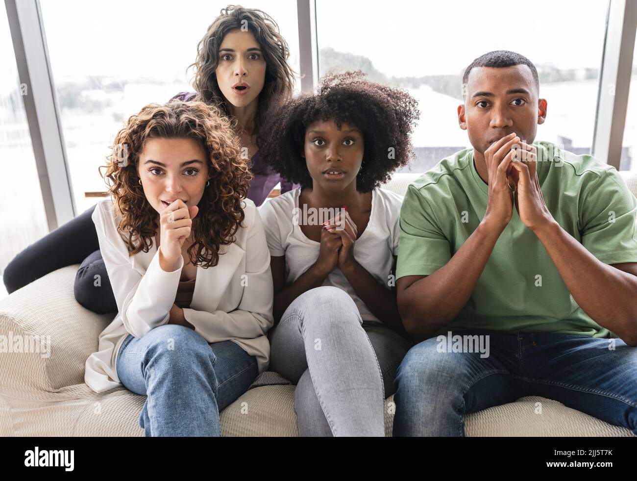 Excited multicultural football fans hi-res stock photography and images ...