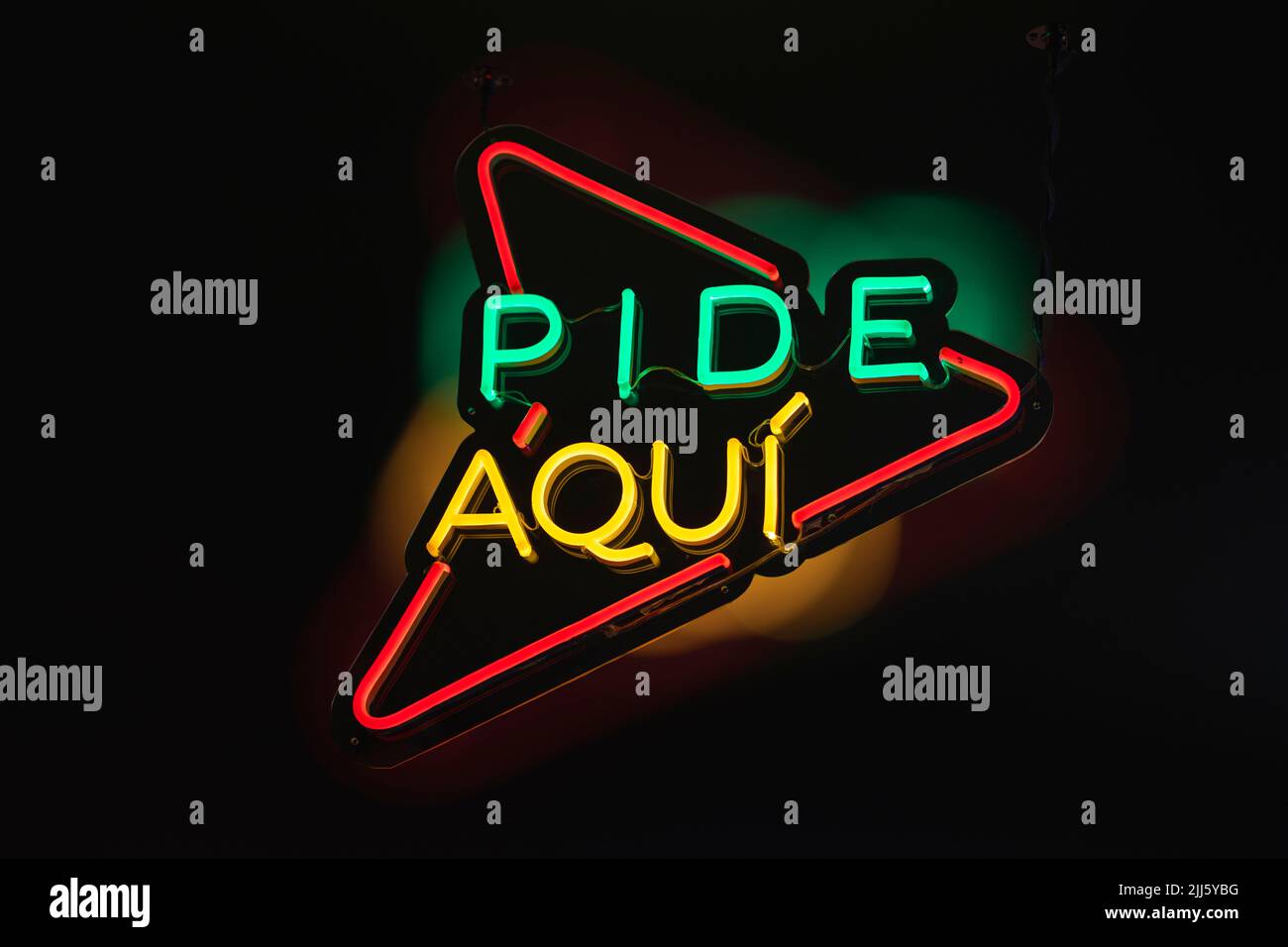 Bar neon sign glowing at night Stock Photo - Alamy