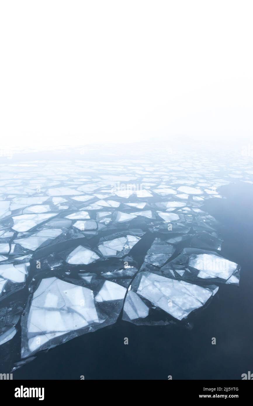 Ice floating in river Havel Stock Photo - Alamy
