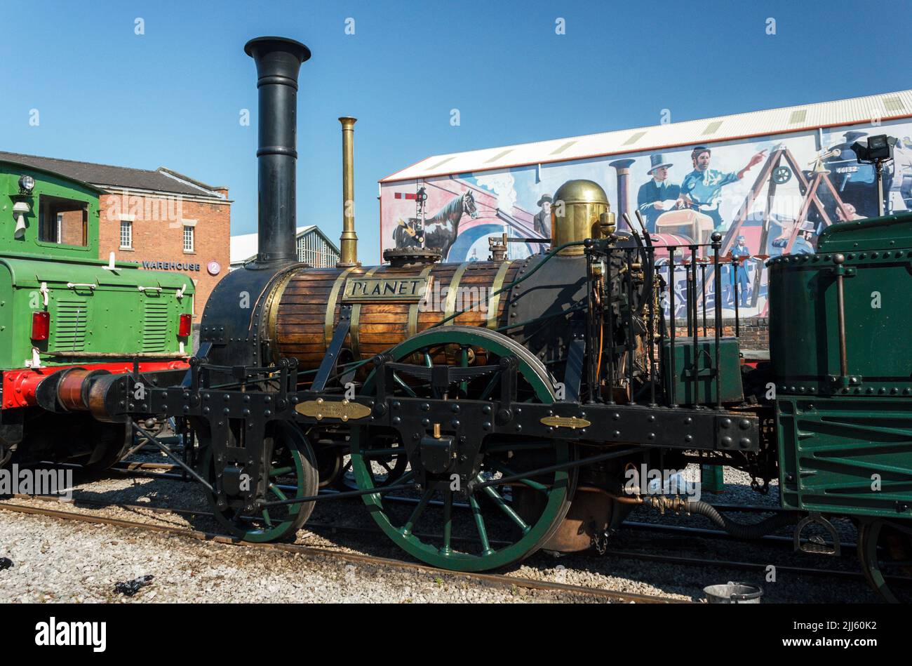 Replica steam locomotive 'Planet' at Liverpool Road station Stock Photo ...