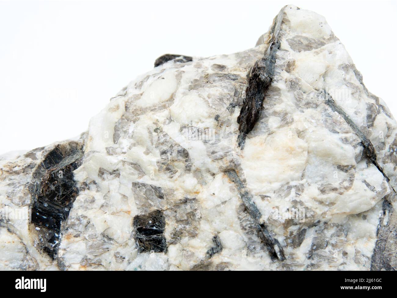 biotite mineral inside of a rock isolated over white background Stock ...