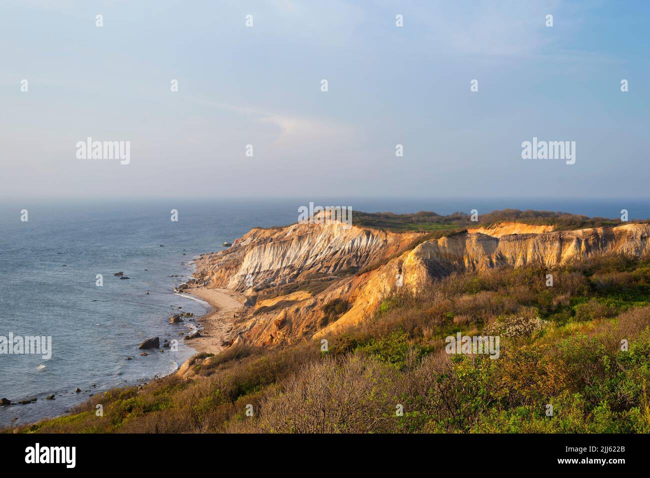 The famous gay head cliffs in Aquinnah Massachusetts as the sun sets on ...