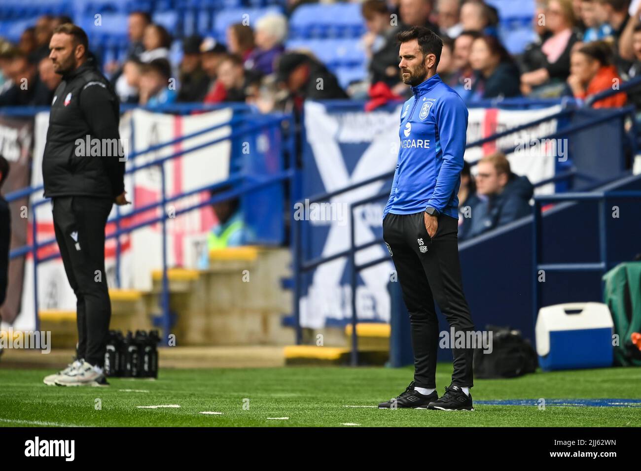 Danny Schofield manager of Huddersfield Town during the game Stock ... Danny Schofield manager of Huddersfield Town during the game Stock ...