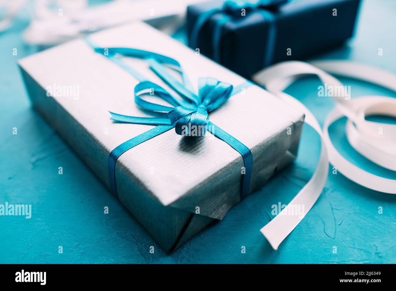 holiday professional gift handmade wrapping Stock Photo - Alamy