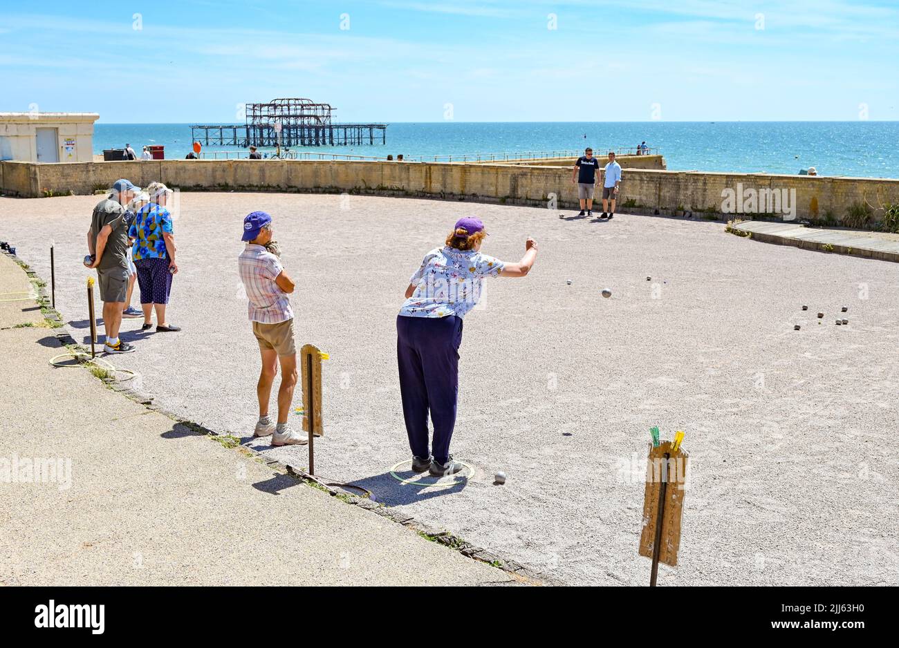 Playing boules brighton hi-res stock photography and images - Alamy