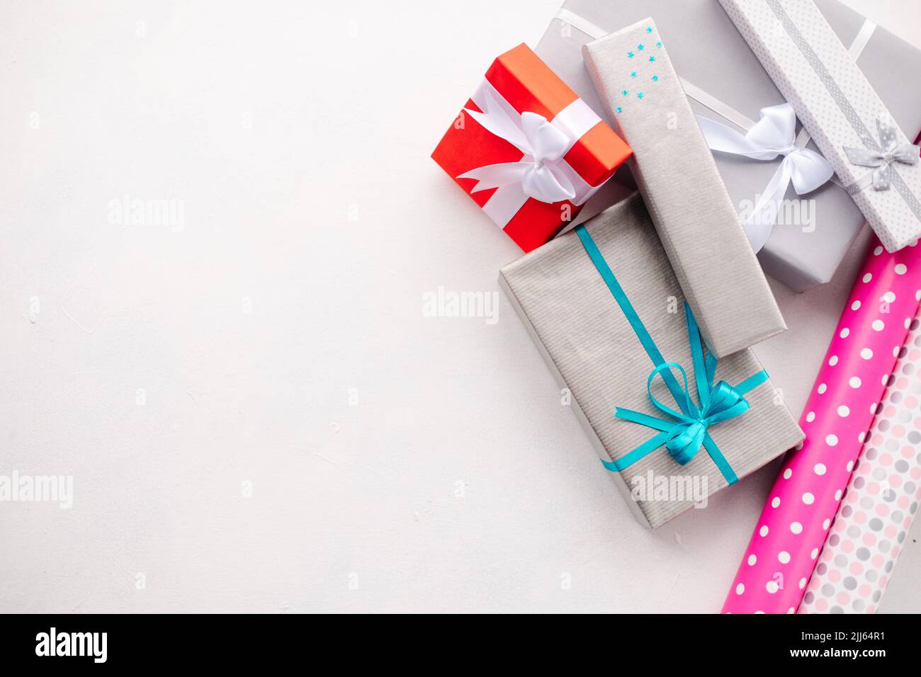 gift assortment on bright white background Stock Photo - Alamy